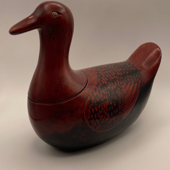 Storage & Organization | Vintage Amazing Chinese Laquered Wooden Duck ...